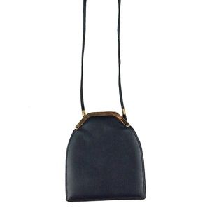 Bags | Structured Leather Gold Hinged Hard Case Purse | Poshmark